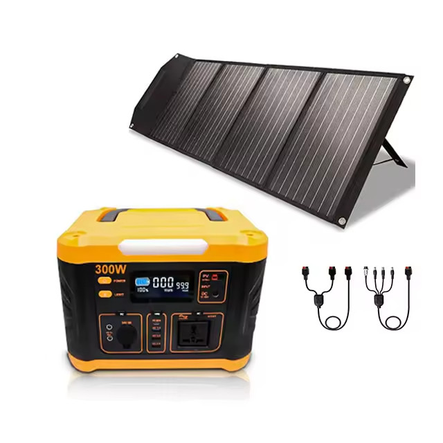 Portable 300W Backup Battery Bank Solar Power Station Mini Powerstations